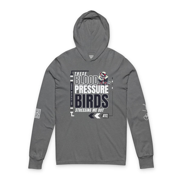 Bird Pressure Birds - Long Sleeve Grey Hoodie – 285 Clothing Brand